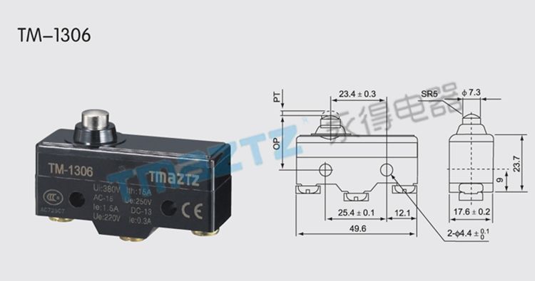 TM-1306 Short spring plunger Micro Switch-Z15GD-B LXW5-TMAZTZ Electric